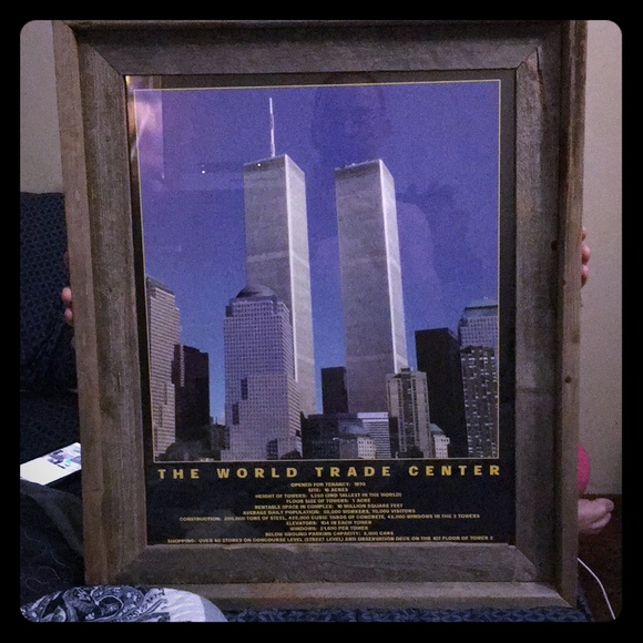 Wall Decor | World Trade Center Poster In Rustic Frame | Poshmark